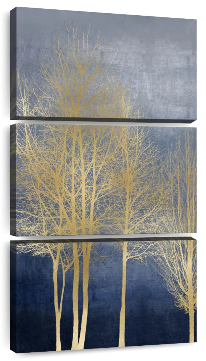 Lark Manor™ Trees On Blue Panel I | Wayfair