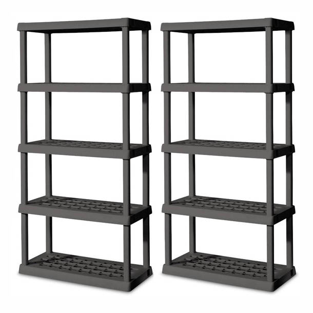 Sterilite Adjustable 4-Shelf Gray Storage Cabinet With Doors & Reviews ...