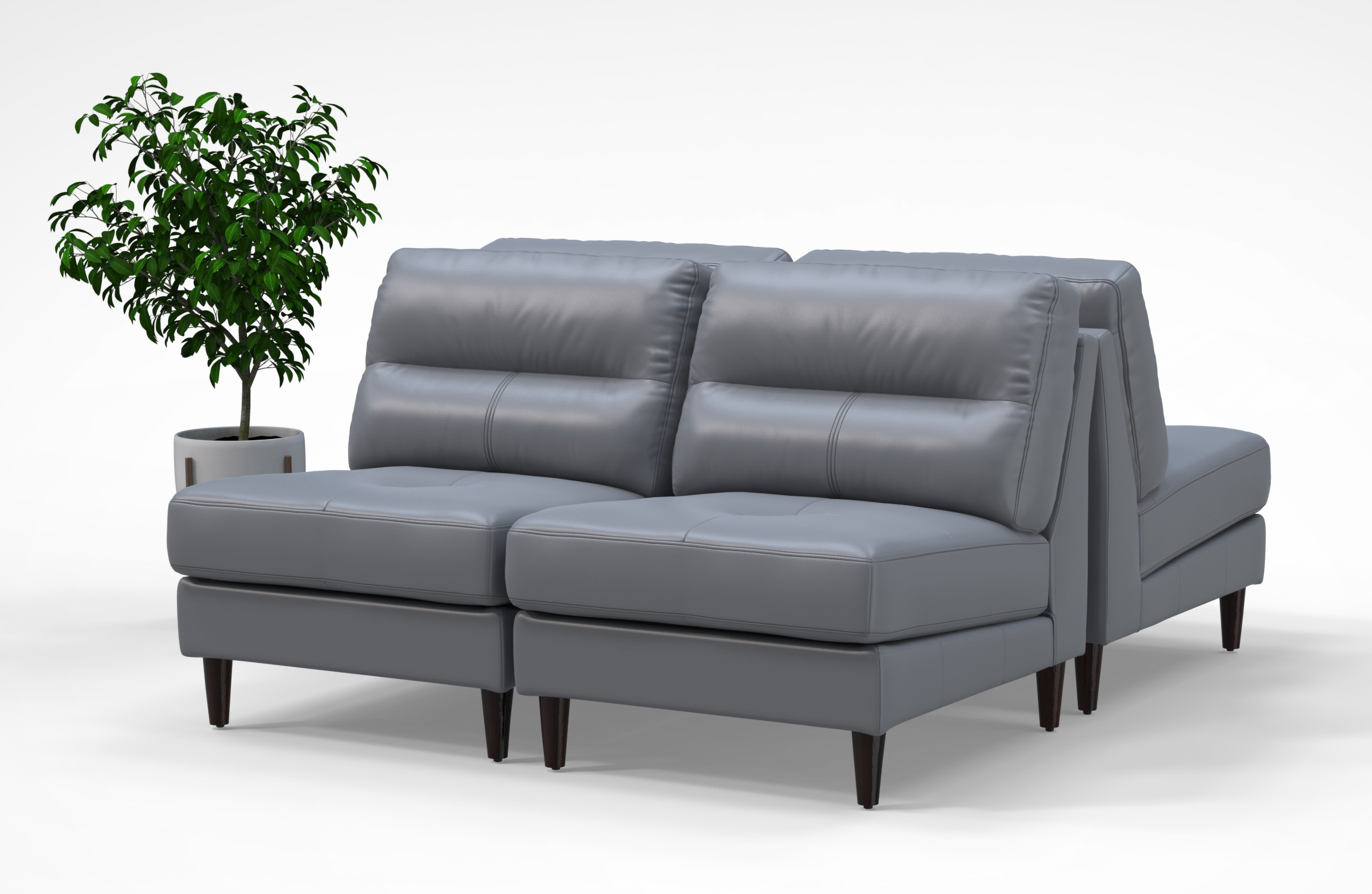 Reunion 4 Person Waiting Room Reception Chairs Set 100% Genuine Leather ...