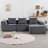 Ivy Bronx Corduroy L-Shape Sectional Sofa Modular Compression Sofa with ...