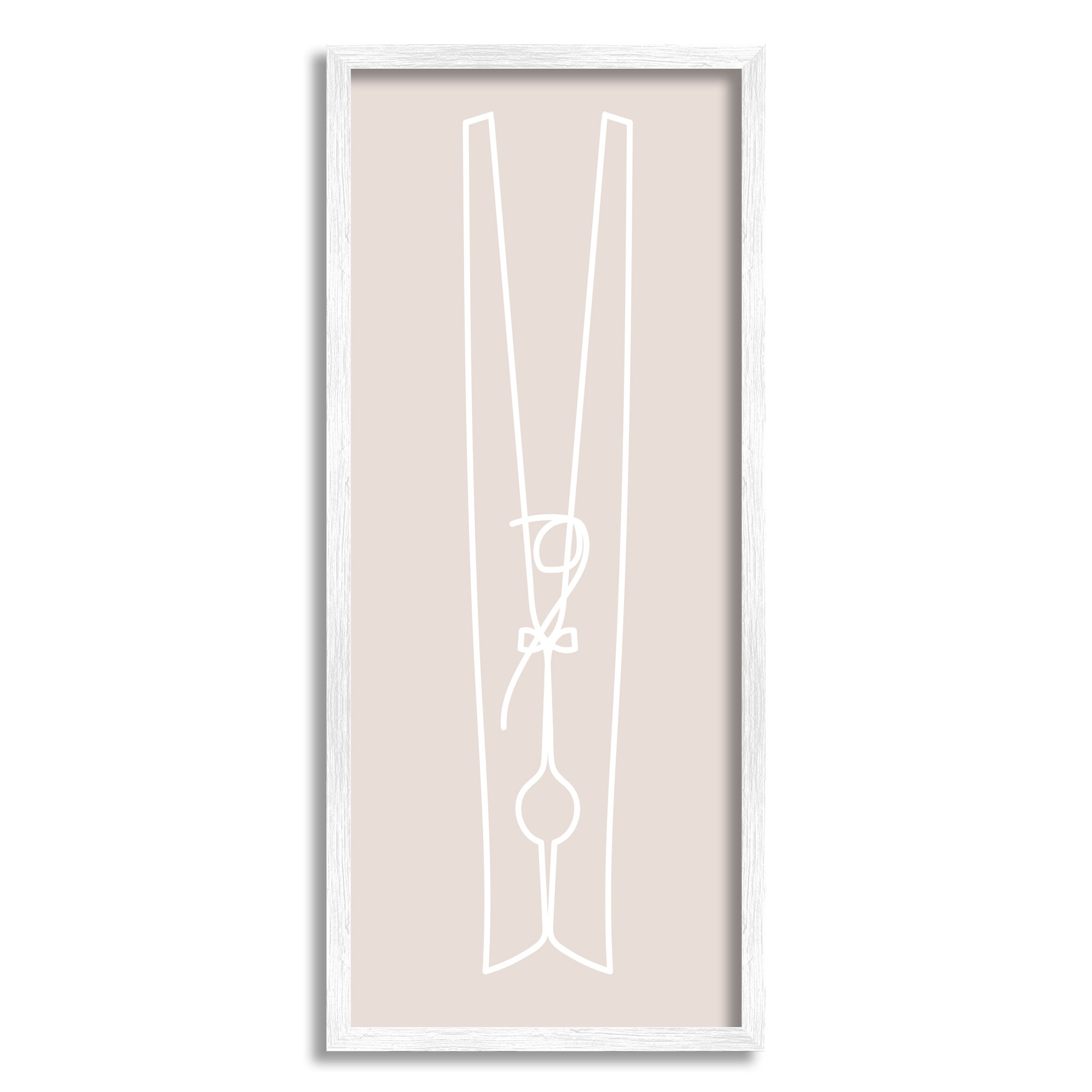 Stupell Industries Bb-043-Framed Minimal Clothespin Doodle Framed On ...
