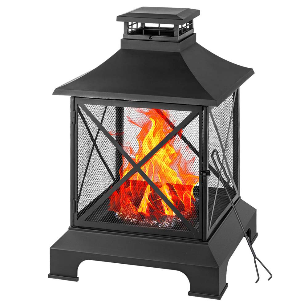 shinyswan Fire Pit with Log Grate and Poker | Wayfair