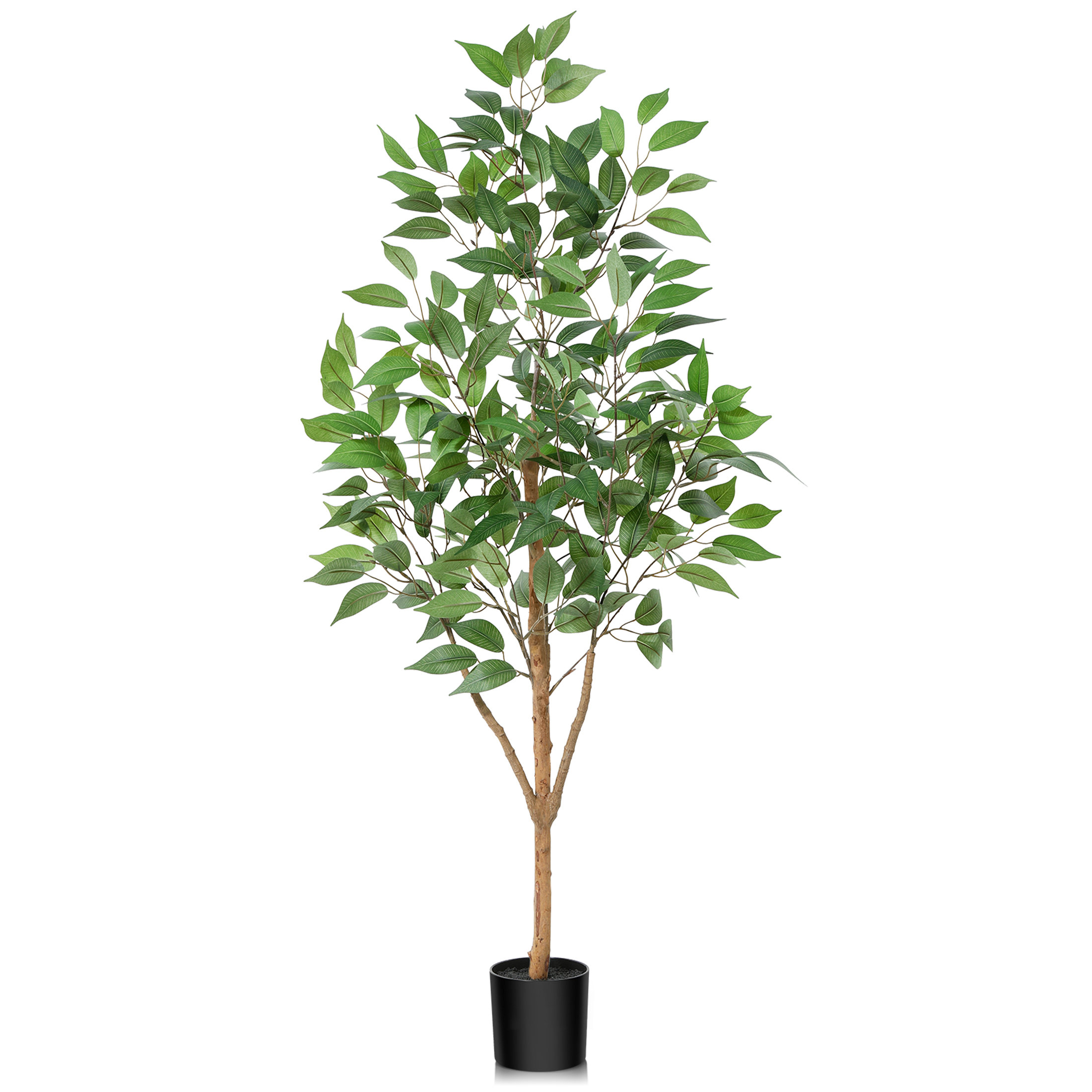 Primrue Adcock Artificial Ficus Tree in Pot with Realistic Leaves and ...