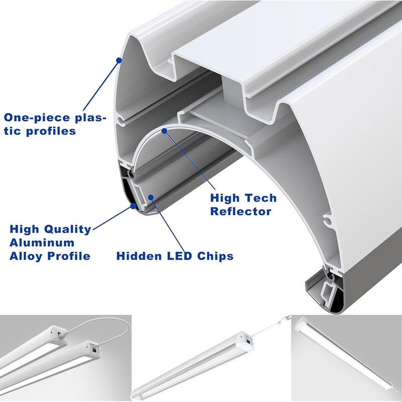 AKIHE 2 Pack 4FT Linkable LED Shop Light Fixture Plug in for Garage ...