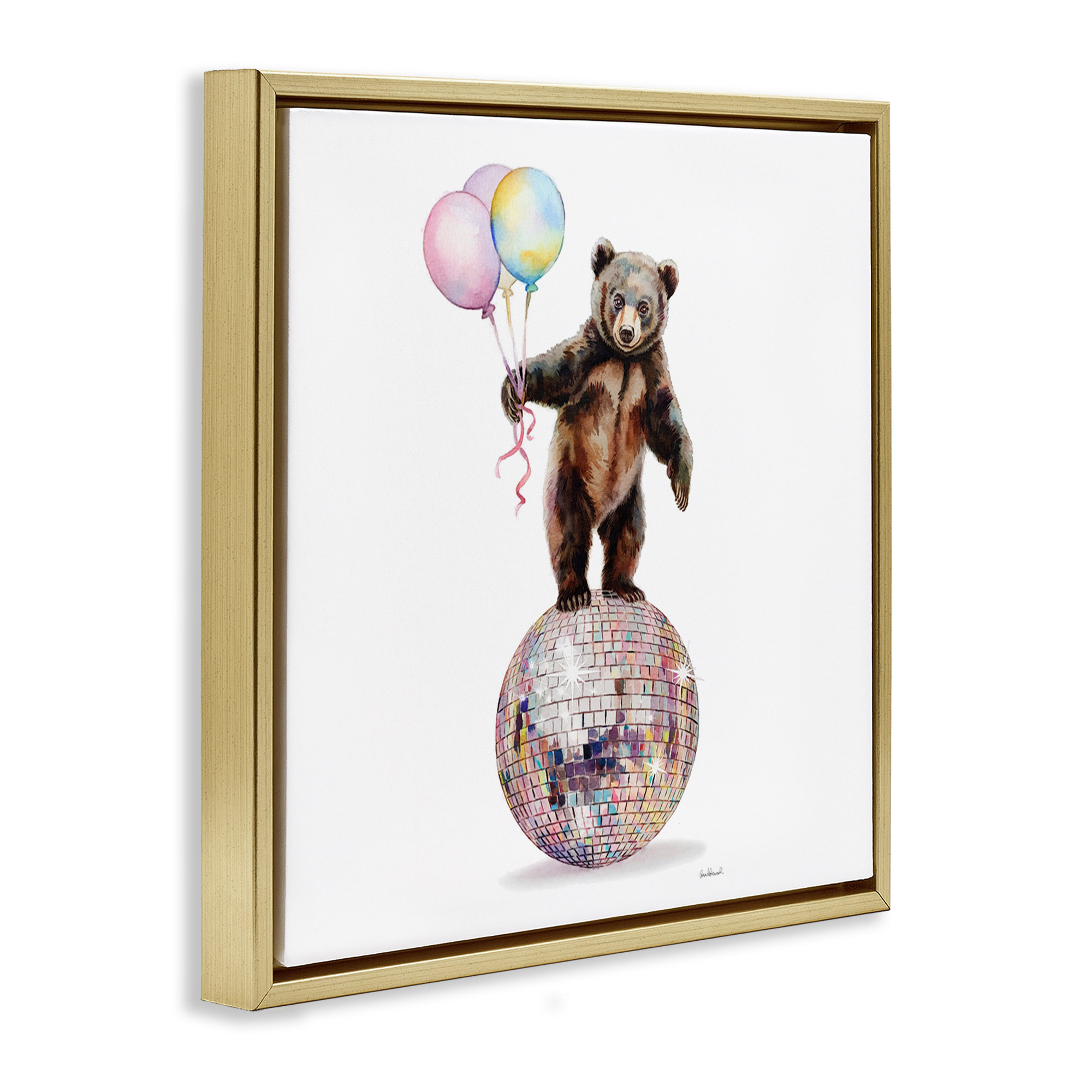 George Oliver Bear & Balloons Disco Floating Frame, design by Amanda ...