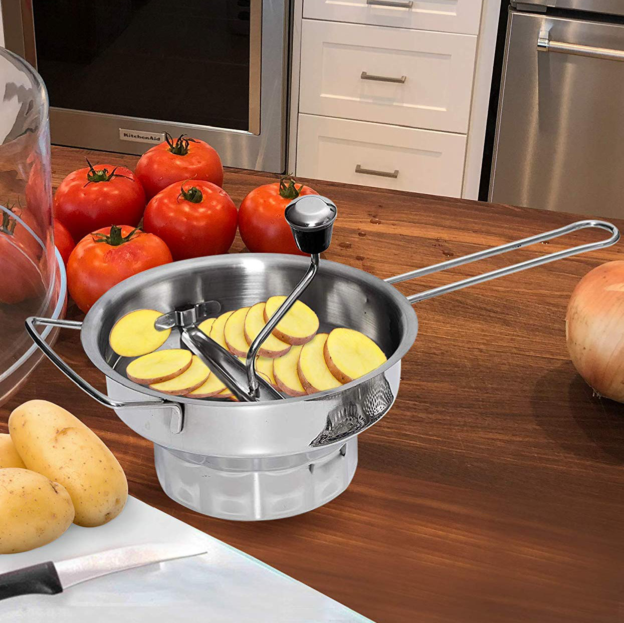 Bezrat Stainless Steel Food Mill with 3 Discs & Reviews | Wayfair