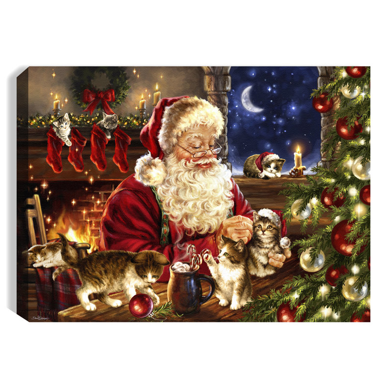The Holiday Aisle® Irick - Santa's Furry Friends 8x6 Lighted Tabletop ...