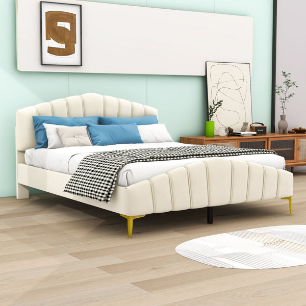 Mercer41 Lit plateforme tapissier Arnae - Wayfair Canada