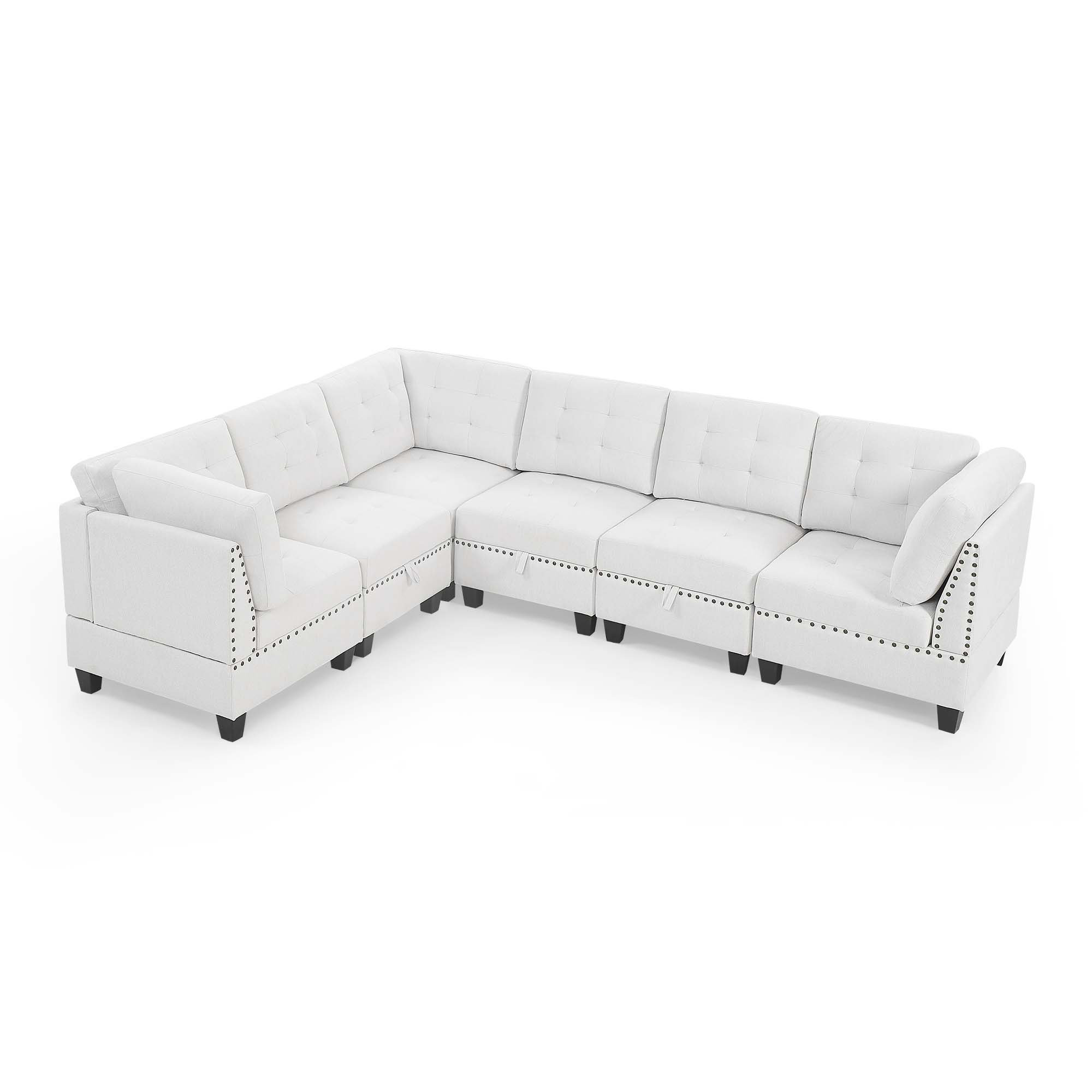Latitude Run® Free Combination Wooden Frame Modular Sectional Sofa,Navy ...
