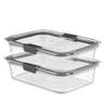 Rubbermaid Brilliance Glass Food Storage Containers with Lids, 8 Cup, 2 ...