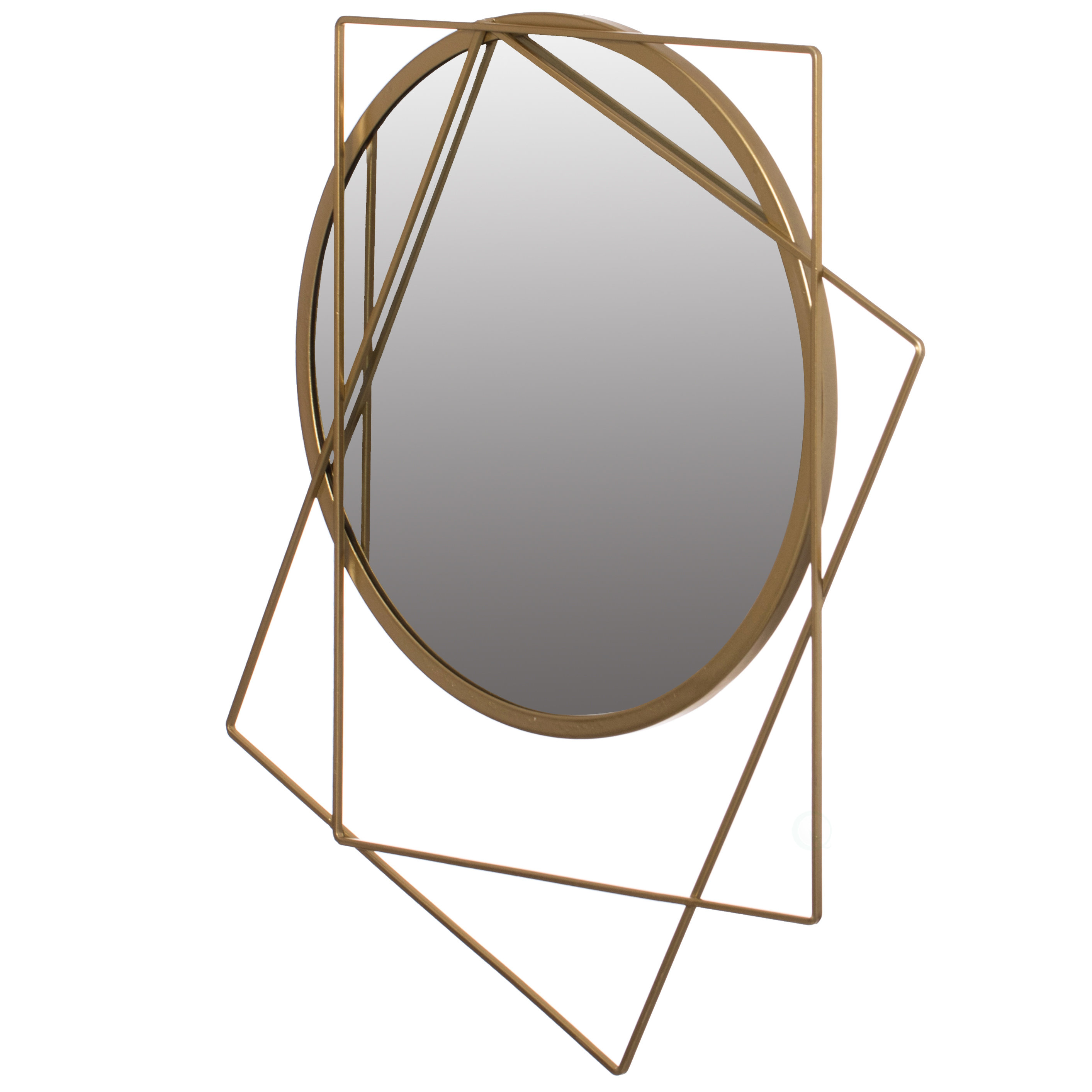 Mercer41 Heang Decorative 20-inch Circle Mirror Featuring 2 Squares ...