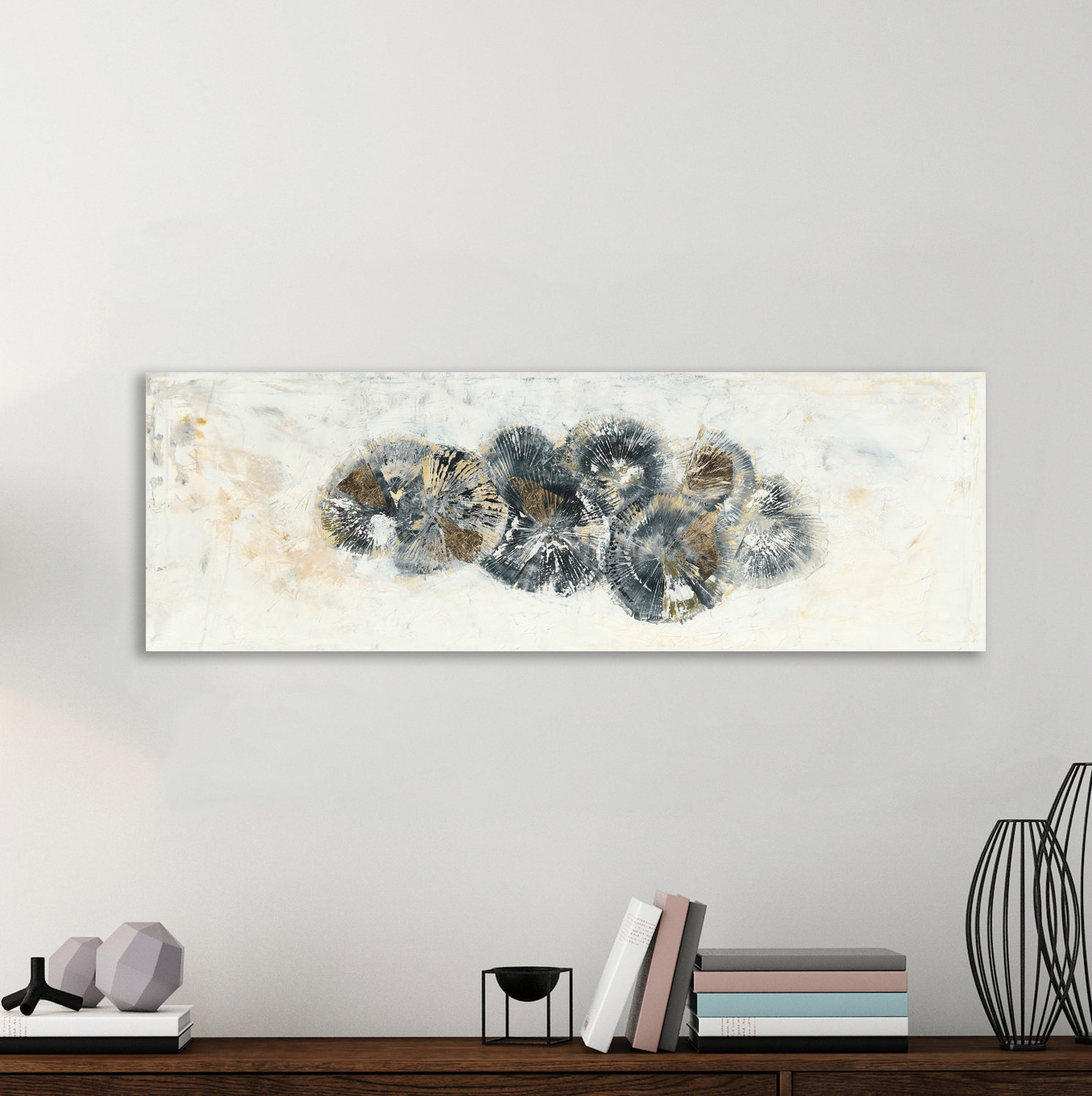 Ebern Designs 'Black Gold' Acrylic Painting Print on Wrapped Canvas ...