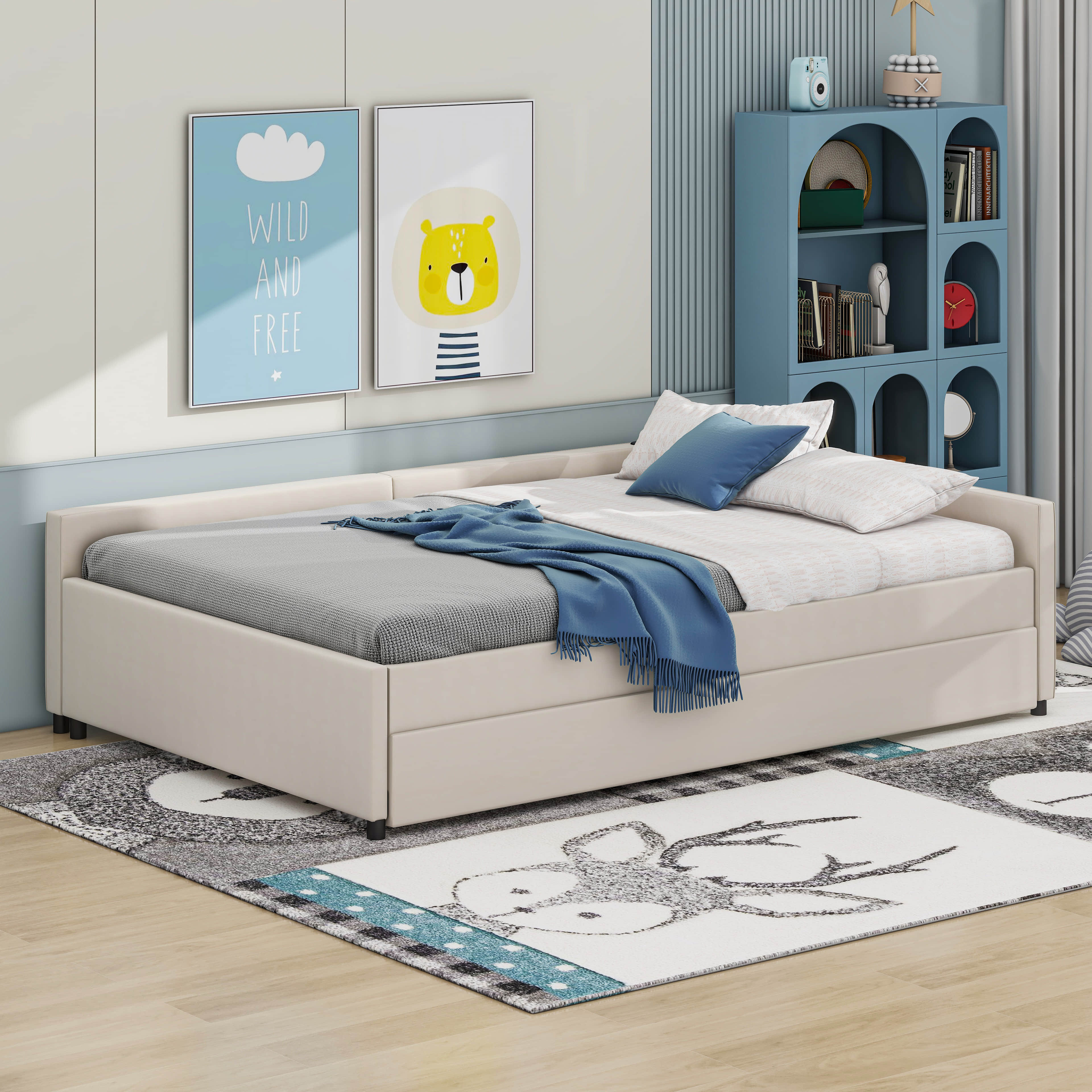 Lark Manor™ Modern Upholstered Daybed Sofa Bed With L-Shape Headboard ...