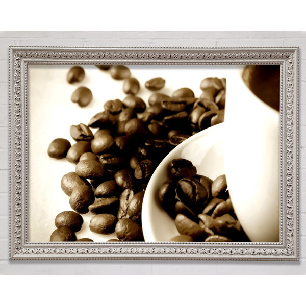 Bright Star Coffee Cup With Beans - Single Picture Frame Print ...