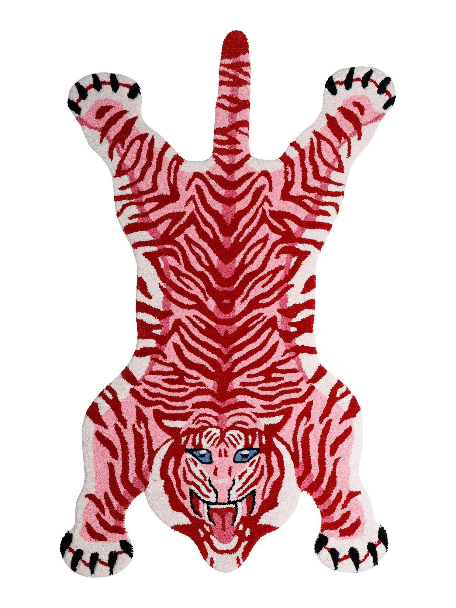 Orren Ellis Geranium-Pink Handmade Tiger-Shaped Yogic Asana Mat ...