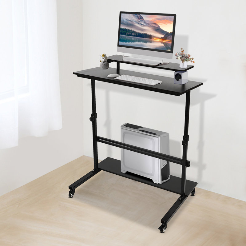 Inbox Zero Lepeska 38.18'' W Height Adjustable Standing Computer Desk ...