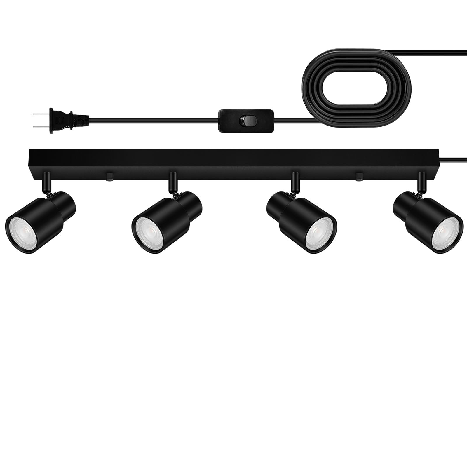TWOTFUL Track Lighting Plug in, 23" LED Track Lighting Fixtures Ceiling ...