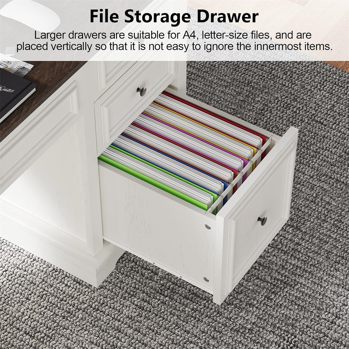 Lark Manor™ 60'' Executive Desk Rectangle Computer Desk With Storage ...