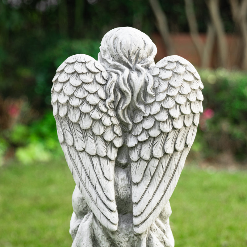 Freeport Park® Isenhour Angel Garden Statue With A Birdbath & Reviews ...