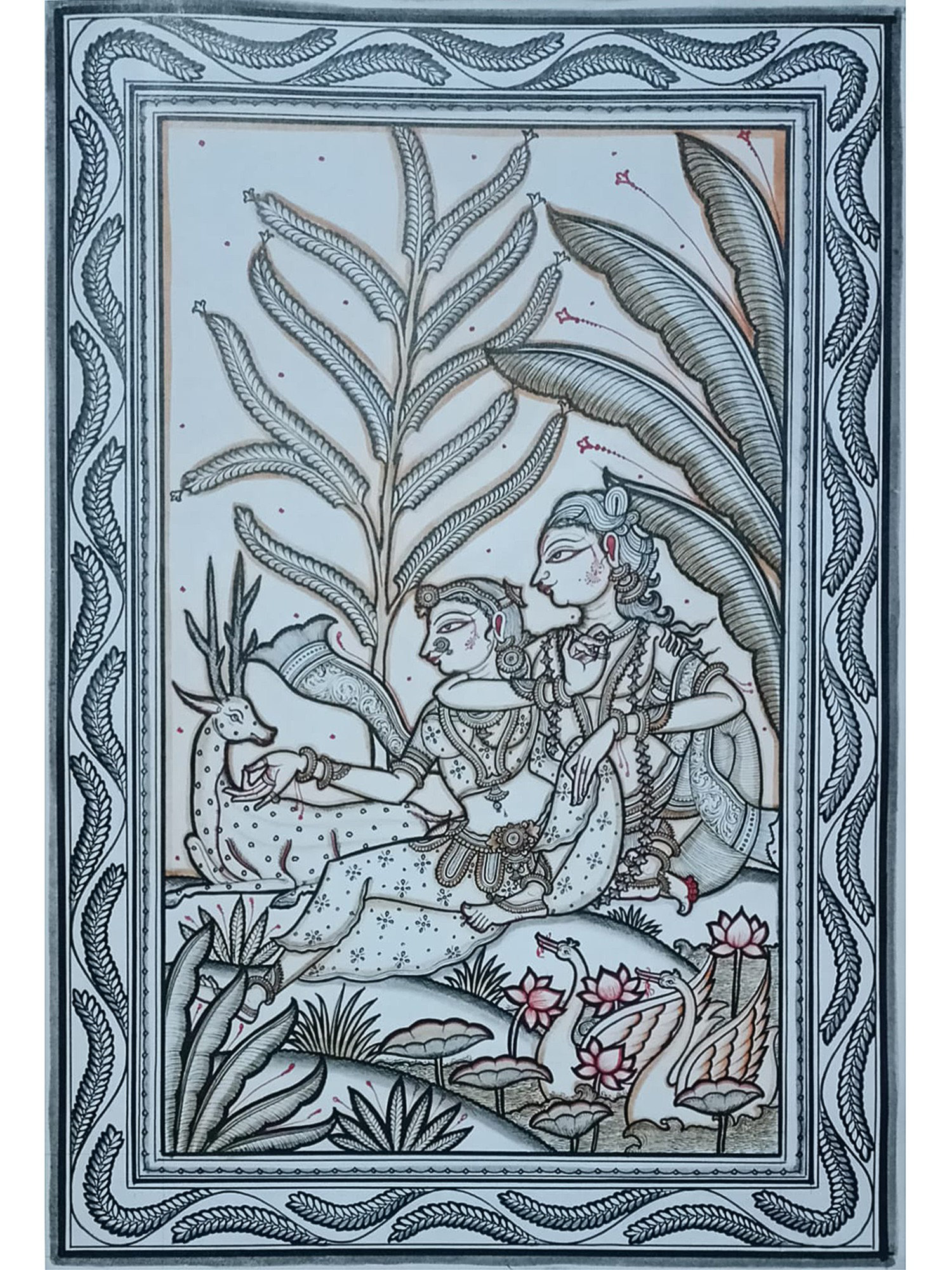 Bungalow Rose Radha And Krishna In Vana | Pattachitra Painting ...