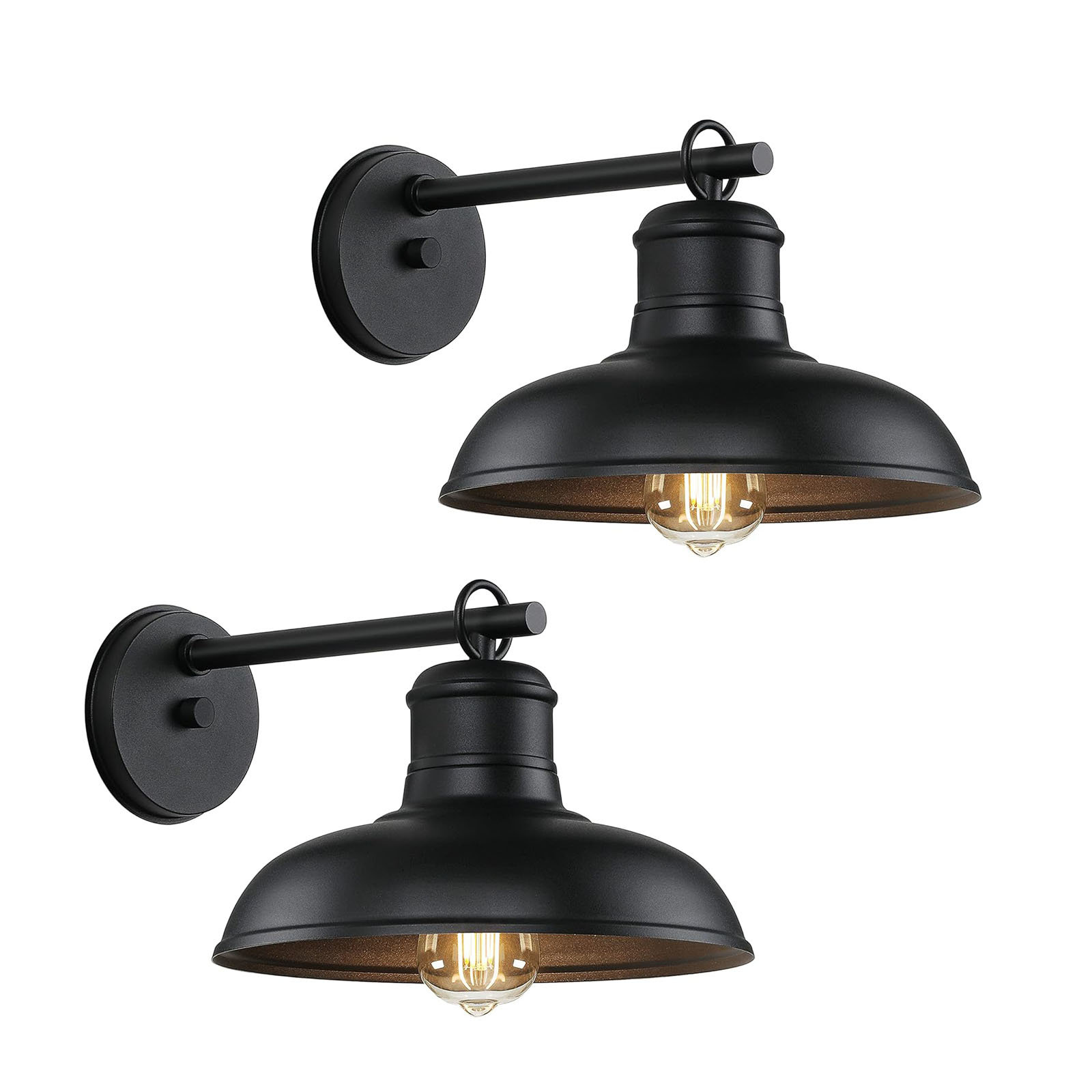 Gracie Oaks Outdoor Wall Lights - 2-Pack Black Wall Sconces, Farmhouse ...
