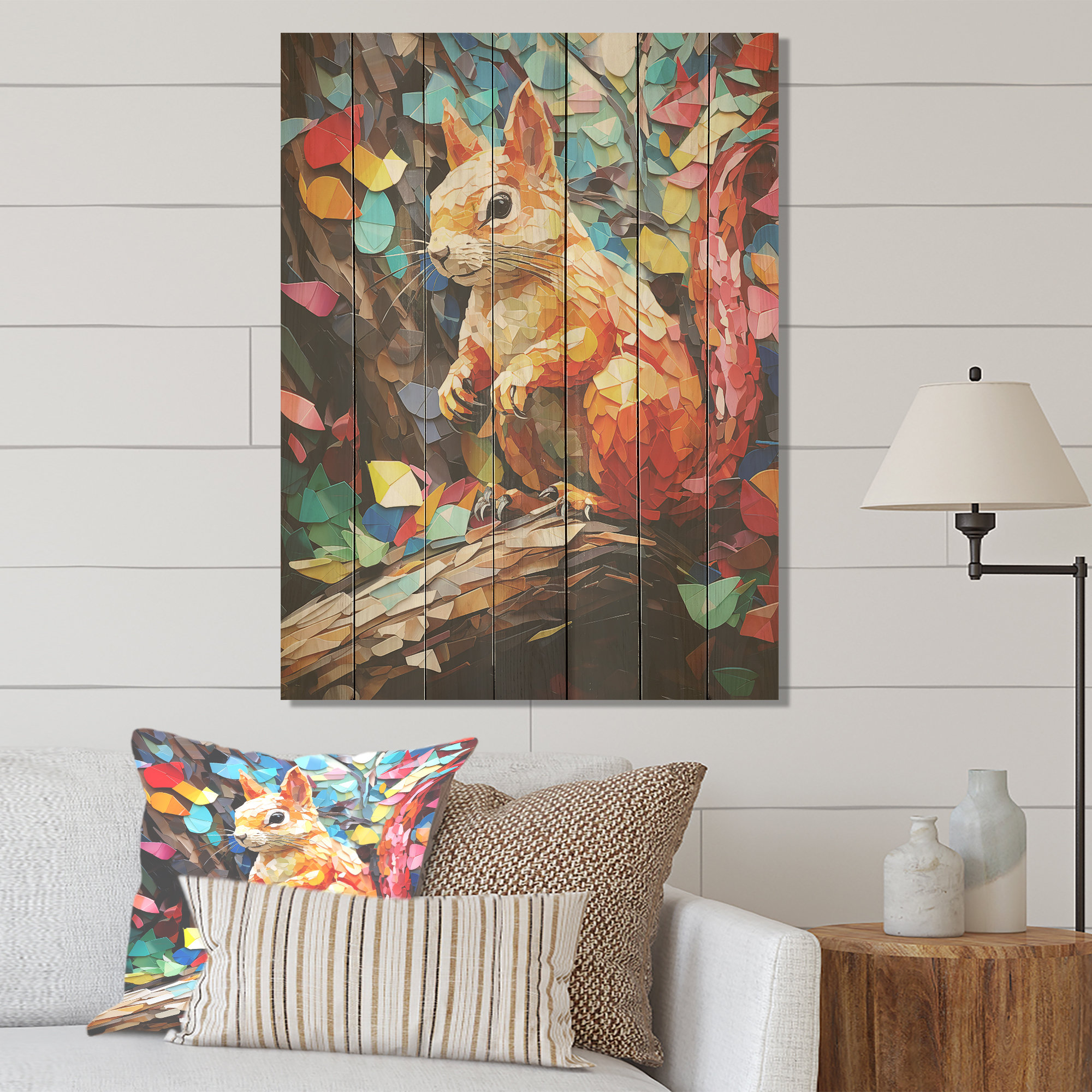 Millwood Pines Colorful Squirrel Collage Delight - Squirrel Animal On ...