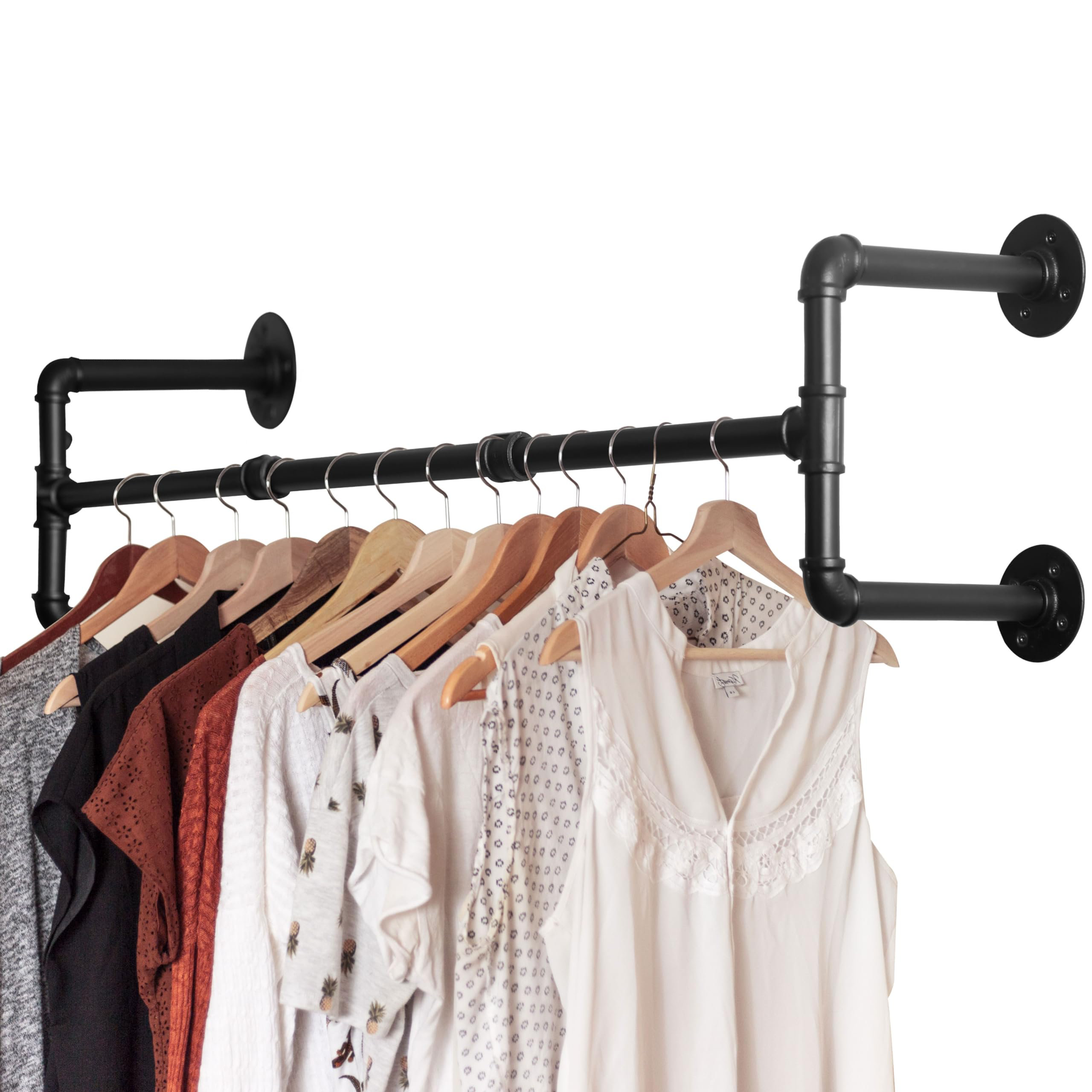 Williston Forge 42" Industrial Pipe Clothes Rack For Hanging Clothes ...