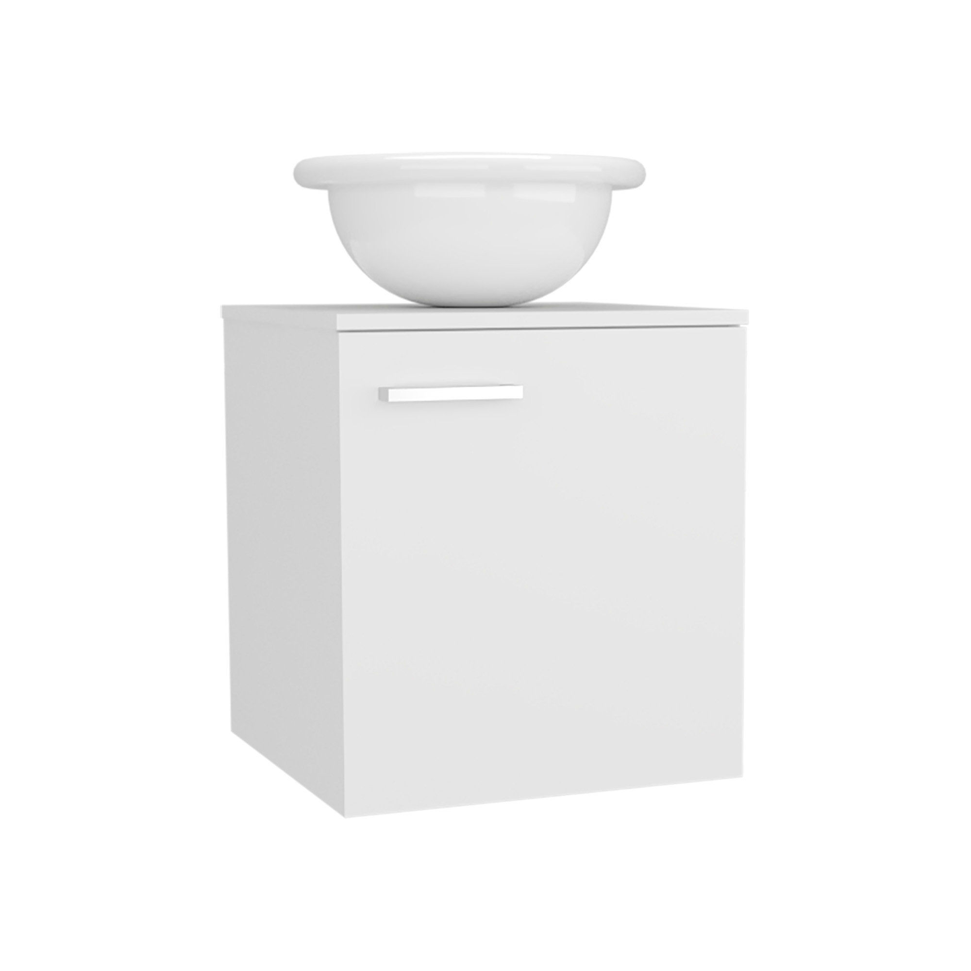 Hokku Designs Clyde Floating, Wide One-Door Cabinet Vanity, With Wessel ...