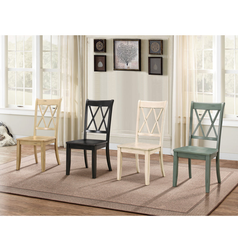 Highland Dunes MoretinMarsh Solid Wood Cross Back Side Chair | Wayfair