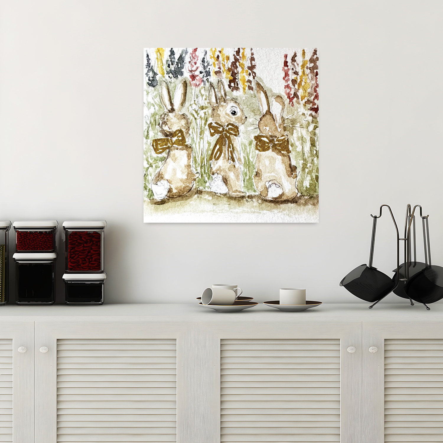 August Grove® Contemporary Art Abstract Contemporary Rabbit Spring Art ...