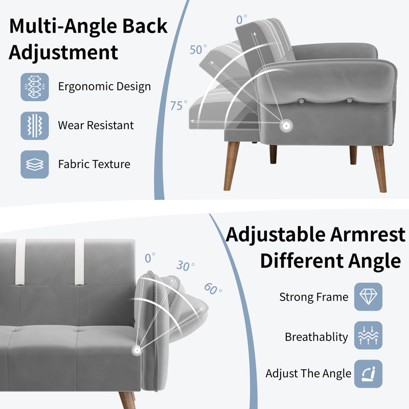 Willa Arlo™ Interiors Leachville Full 69.69'' Upholstered Cushion Back ...