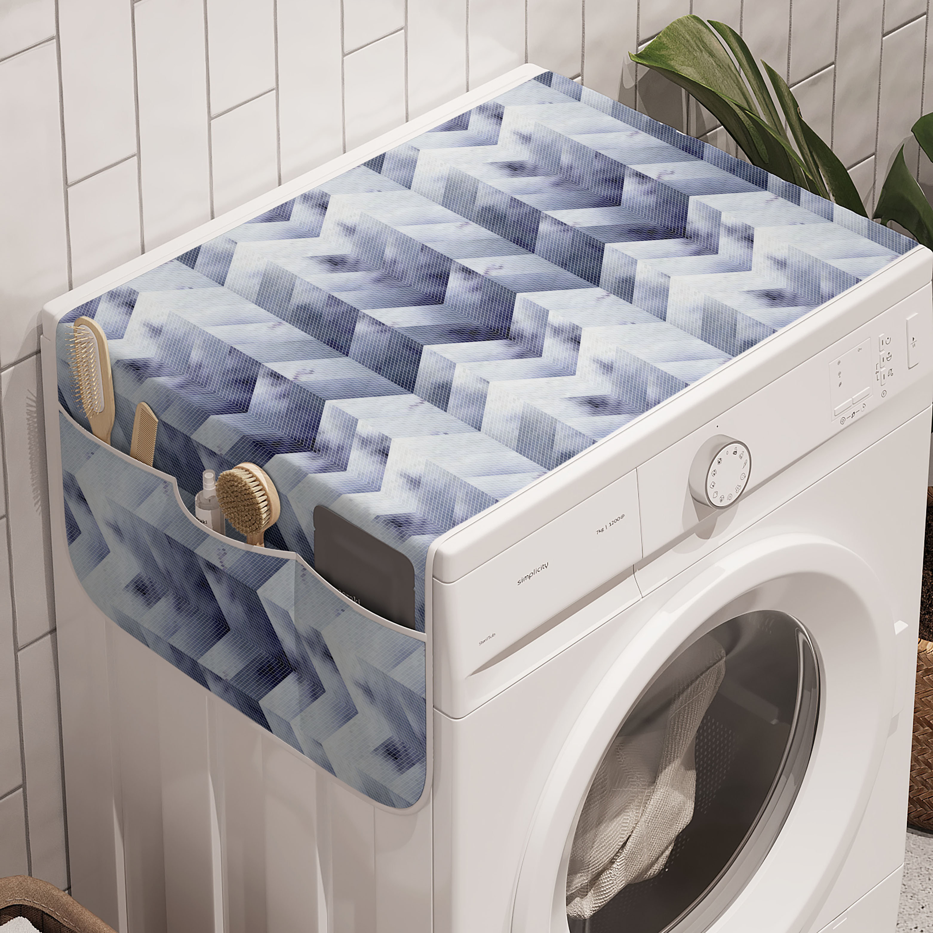 East Urban Home Geometric Washing Machine Organizer Pack of 2 47" x 18. ...