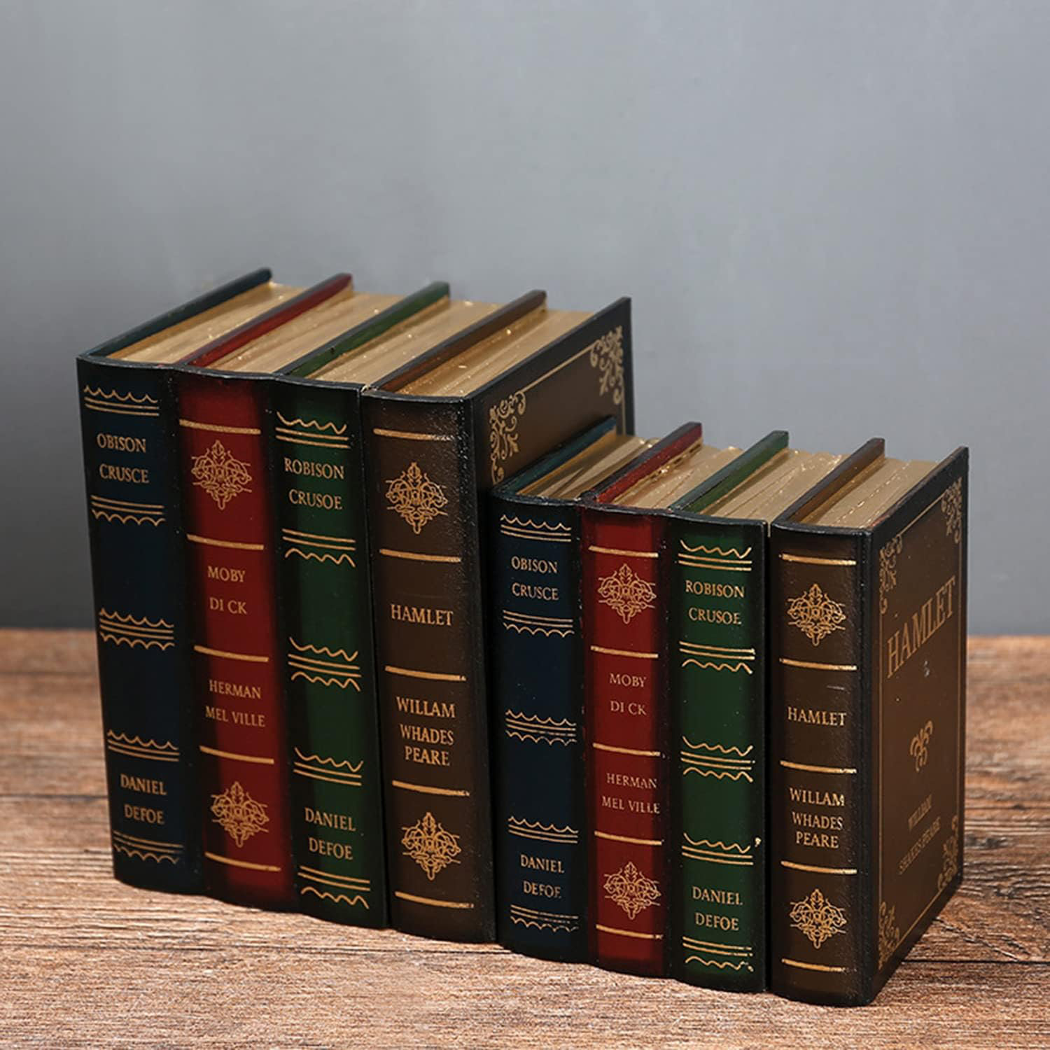 World Menagerie 2 Pack Decorative Book Boxes Wooden Antique Book ...