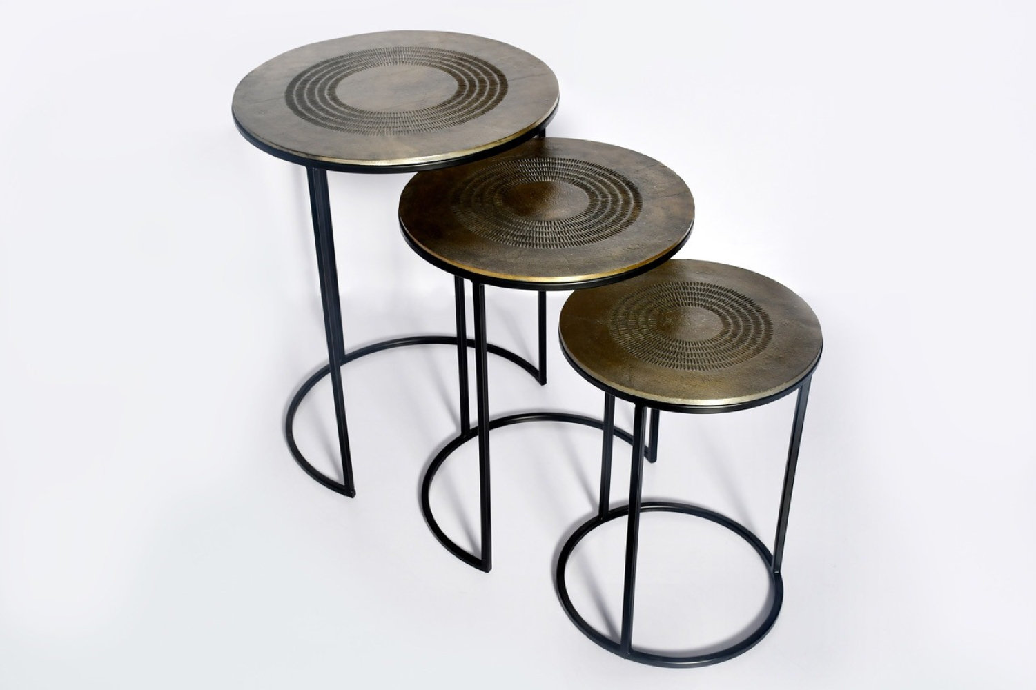 Astoria Grand Ziva Antique Silver Nesting Table Set Of 3 - Wayfair Canada