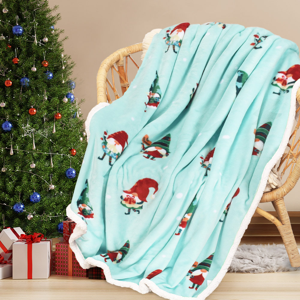 ToccoLeggero Christmas Elf Sherpa Throw Blanket, Xmas Theme Throws ...