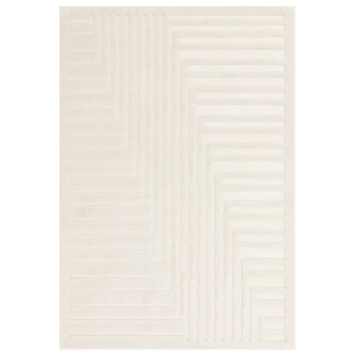 Ebern Designs Litsy Geometric Cream/White Area Rug & Reviews | Wayfair ...