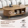 Latitude Run® 42.5"W Oval Fluted Coffee Table With Charging Station ...