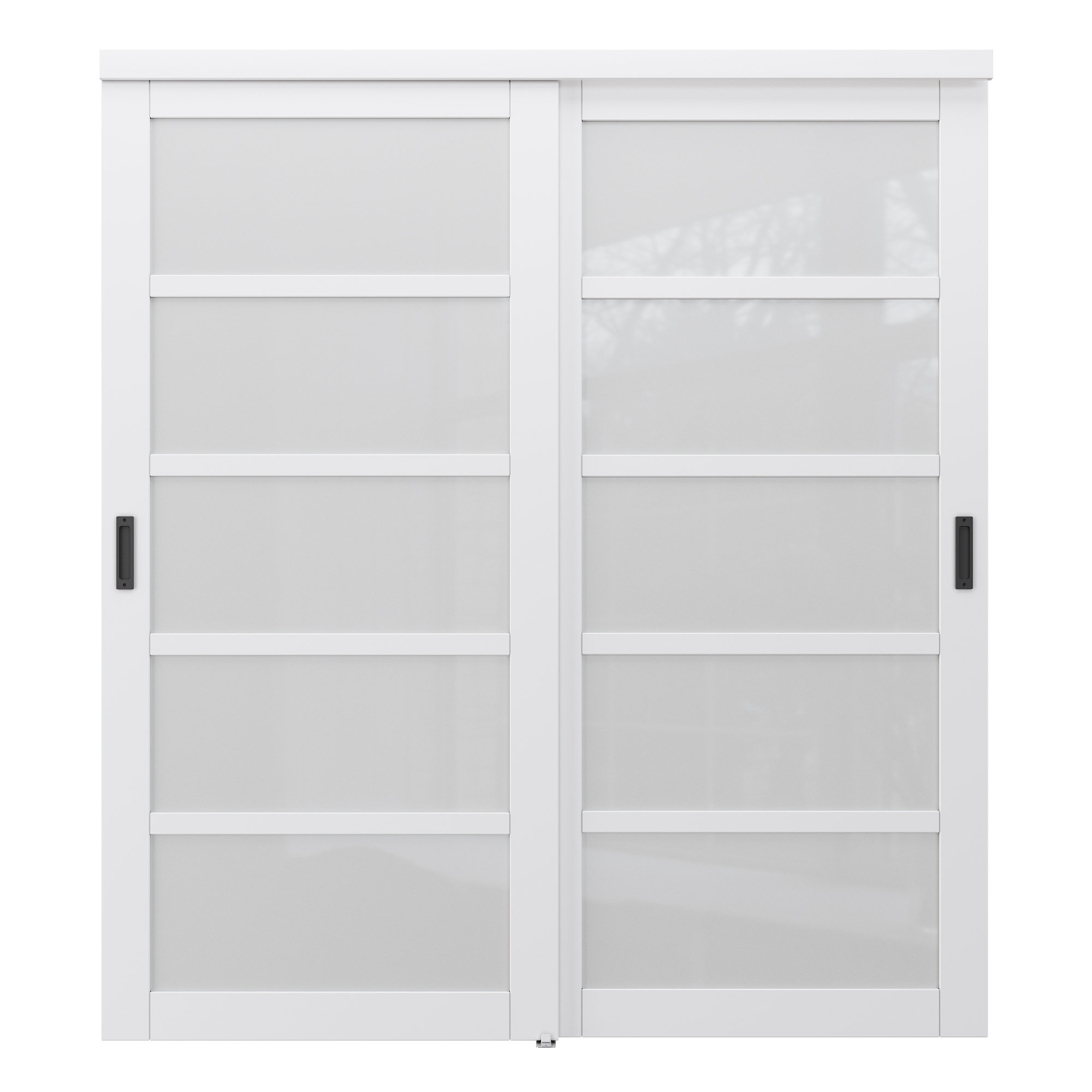 ARK DESIGN 80" Height Forested Glass Sliding Door Kit - 5-Lite Design ...