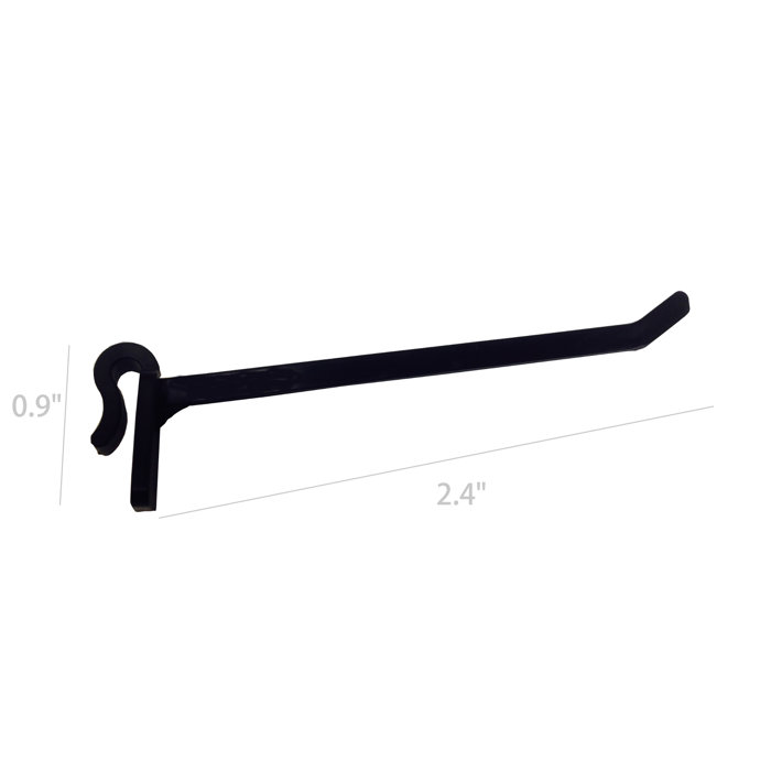 FixtureDisplays 4" Black Plastic Hooks Corrugated Board Slot Hook | Wayfair