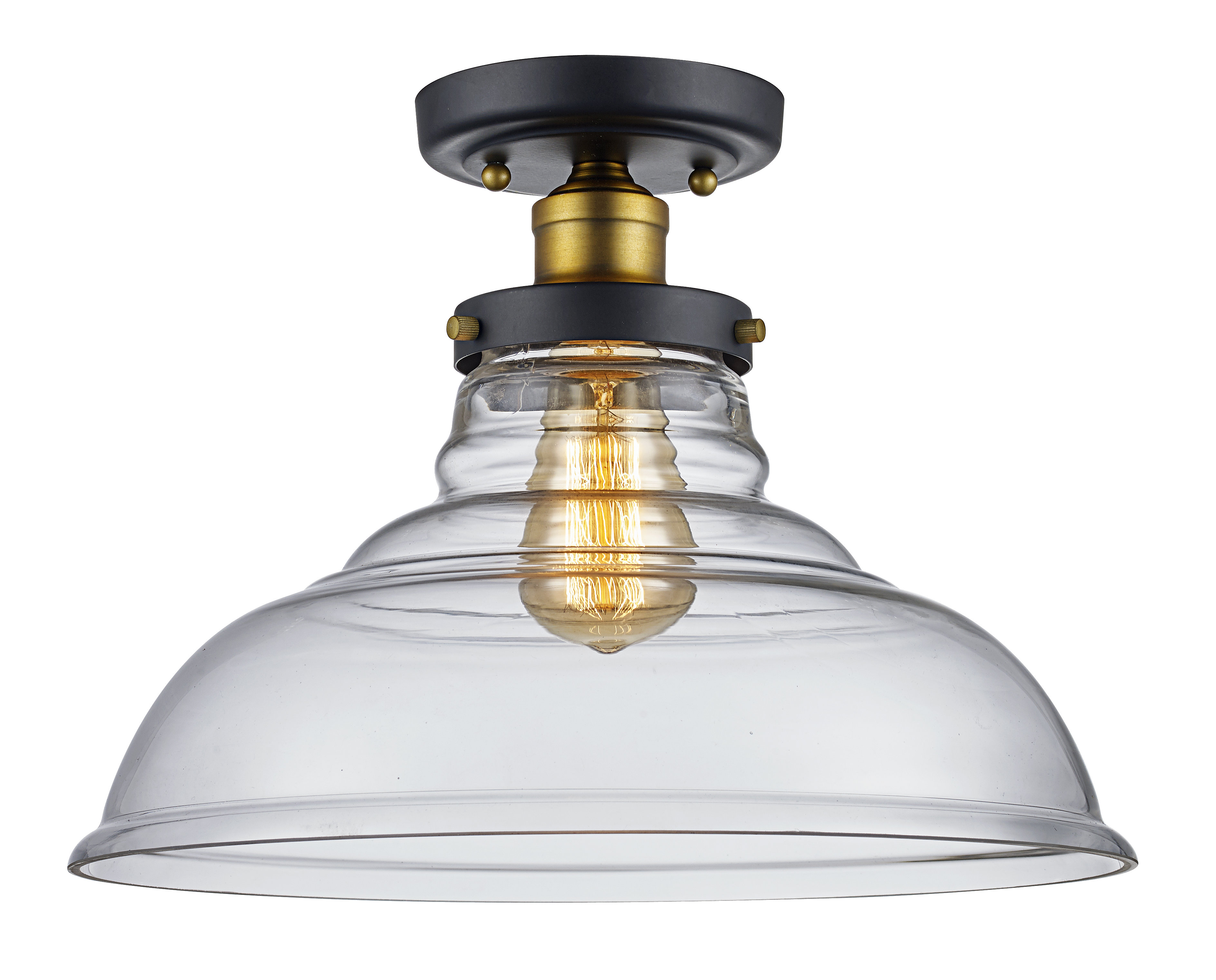 Williston Forge Skyler 1 - Light 13.5" Simple Dome Semi Flush Mount ...