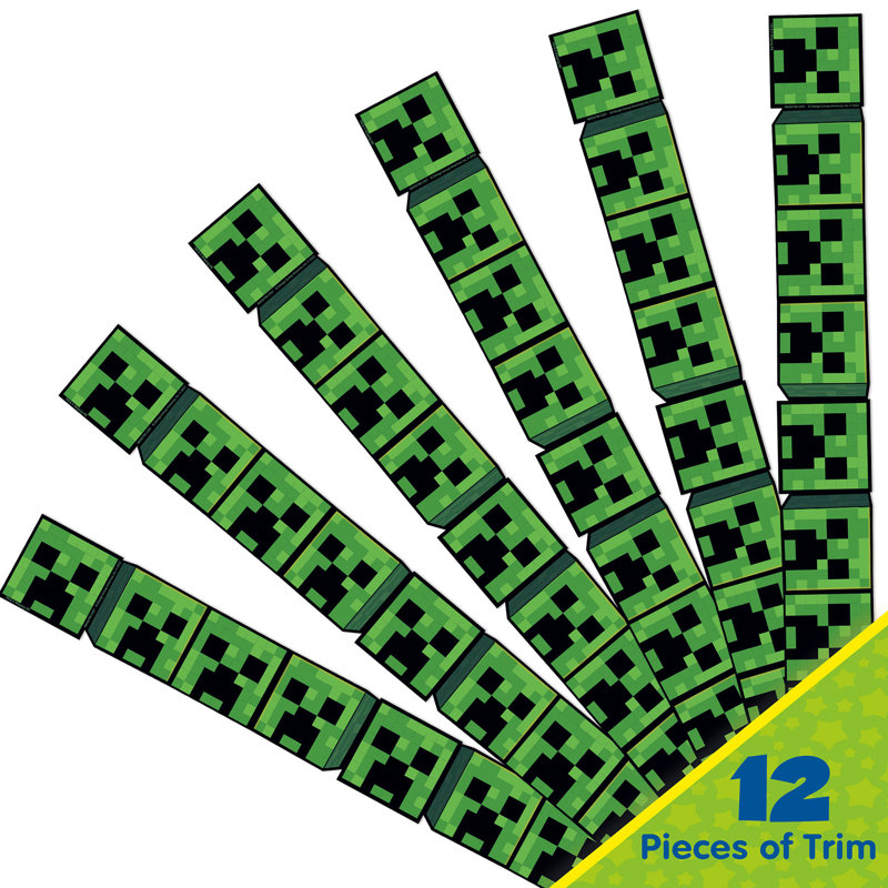 Eureka Classroom Minecraft Creeper Lineup Wide Trim Set | Wayfair