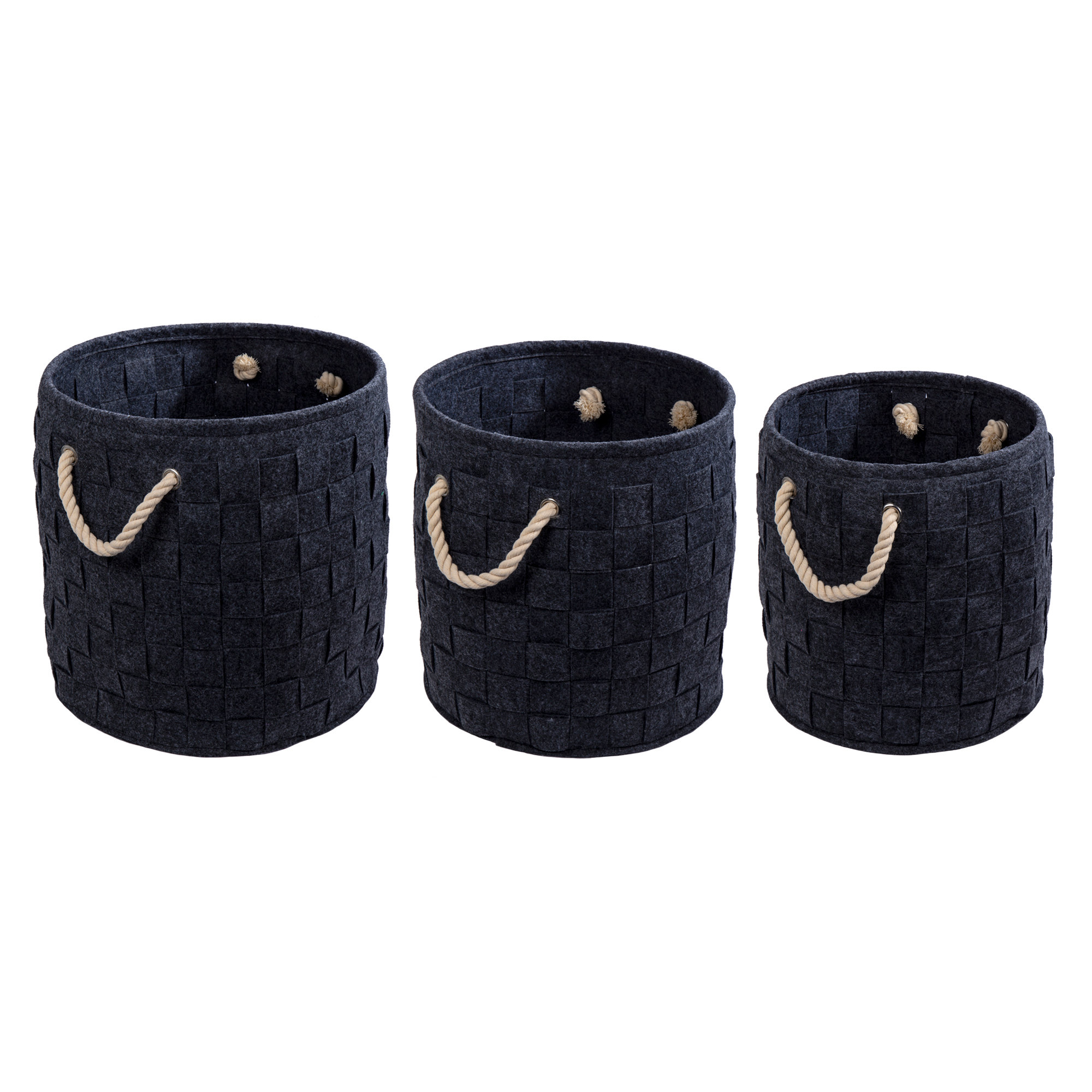 Rebrilliant 3 Piece Fabric Basket Set | Wayfair