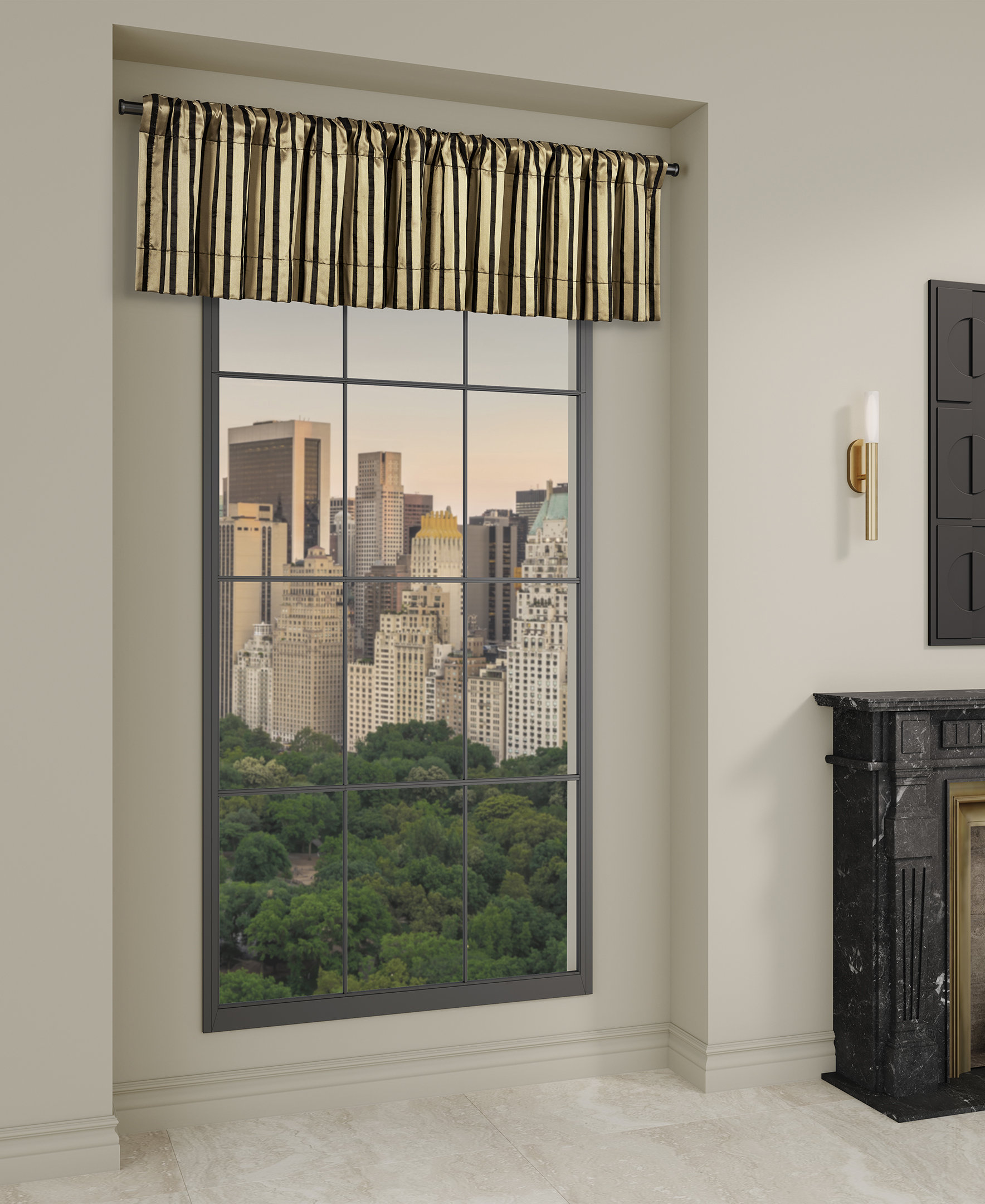 Five Queens Court Charleston Black Window Straight Valance | Wayfair