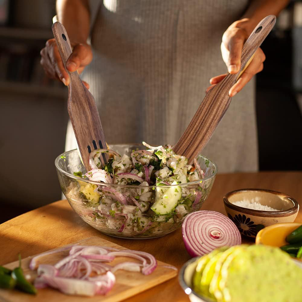 wuyi 5-Piece Natural Teak Wooden Spurtle Set For Cooking, Stirring ...