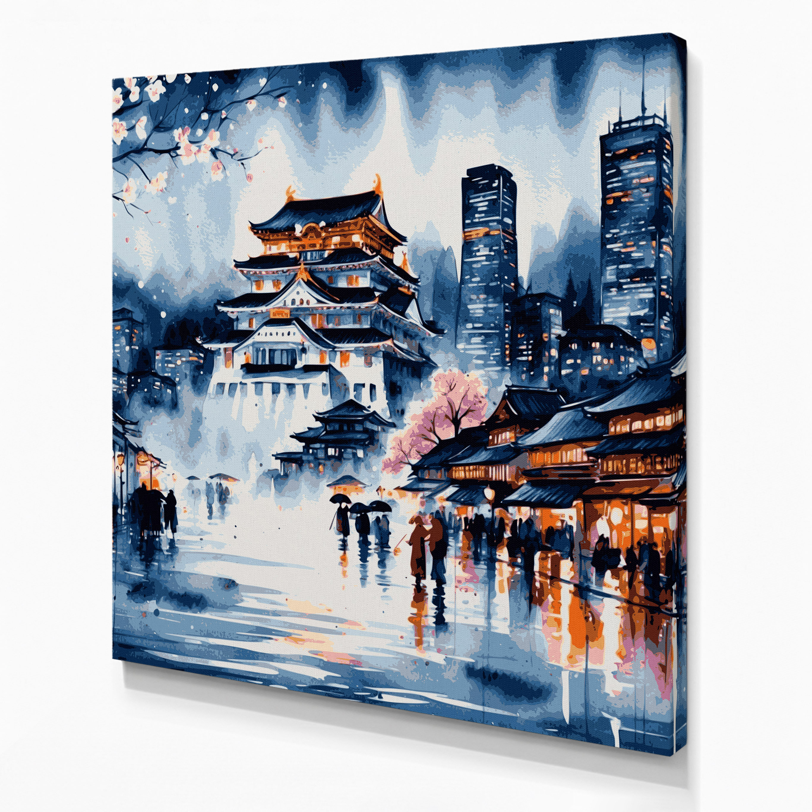 Union Rustic Cities Osaka Japan Gray Canvas Wall Art | Wayfair