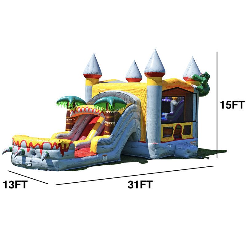 JumpOrange T-REX Dinosaur Commercial Grade Bounce House Water Slide for ...