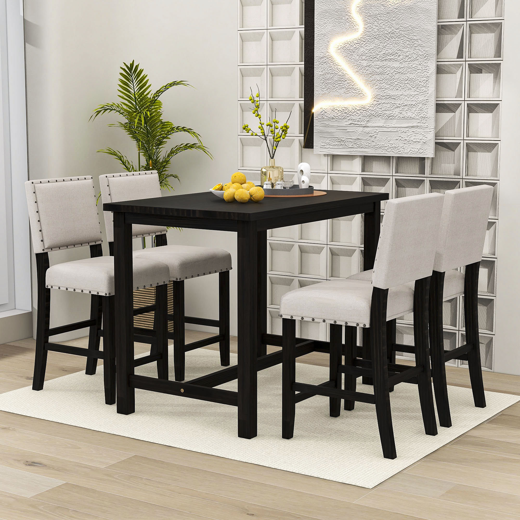 Red Barrel Studio® Cheryn 5 - Piece Rectangular Dining Set with 4 ...