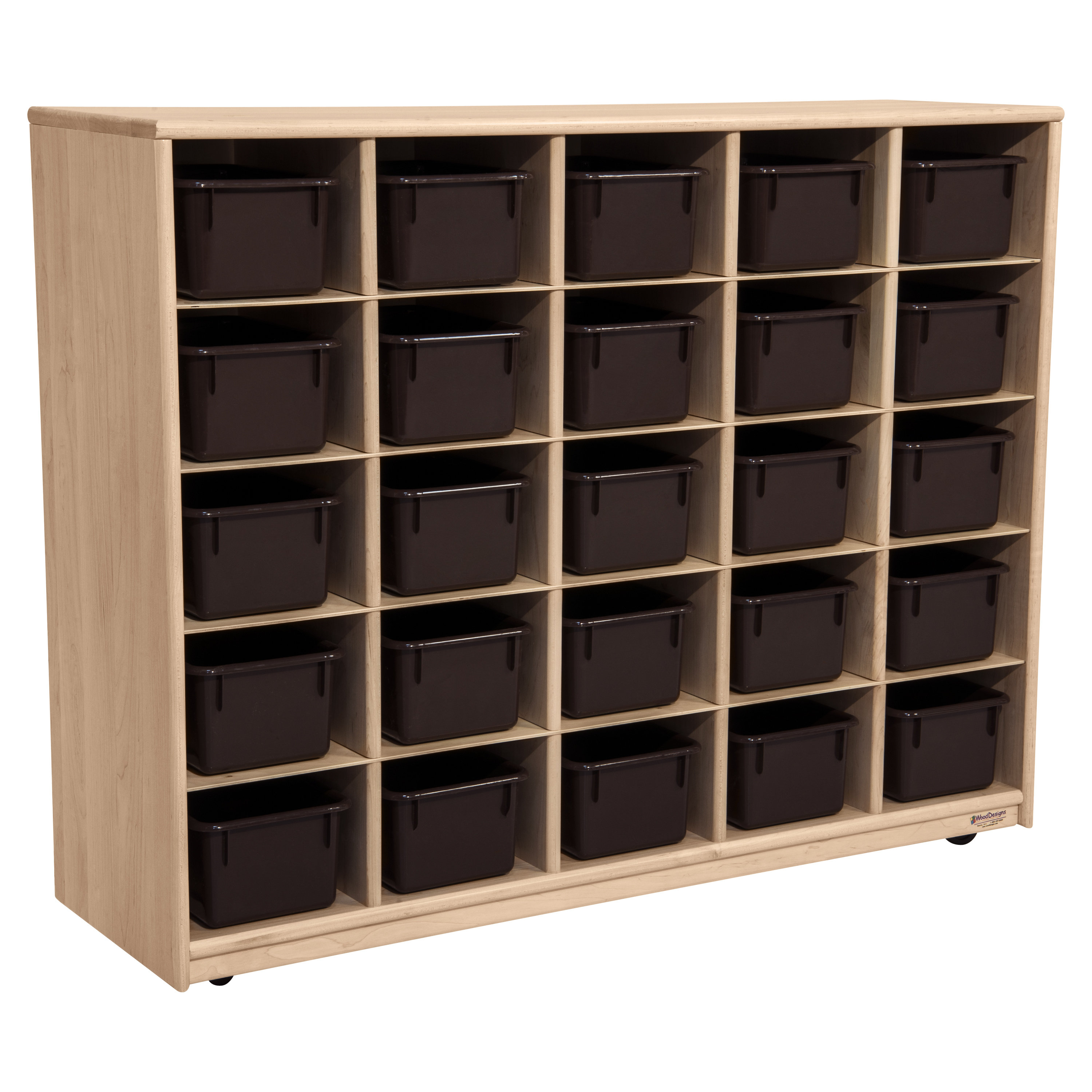 Wood Designs Maple Heritage (25) Cubby Tray Storage with Brown Trays ...