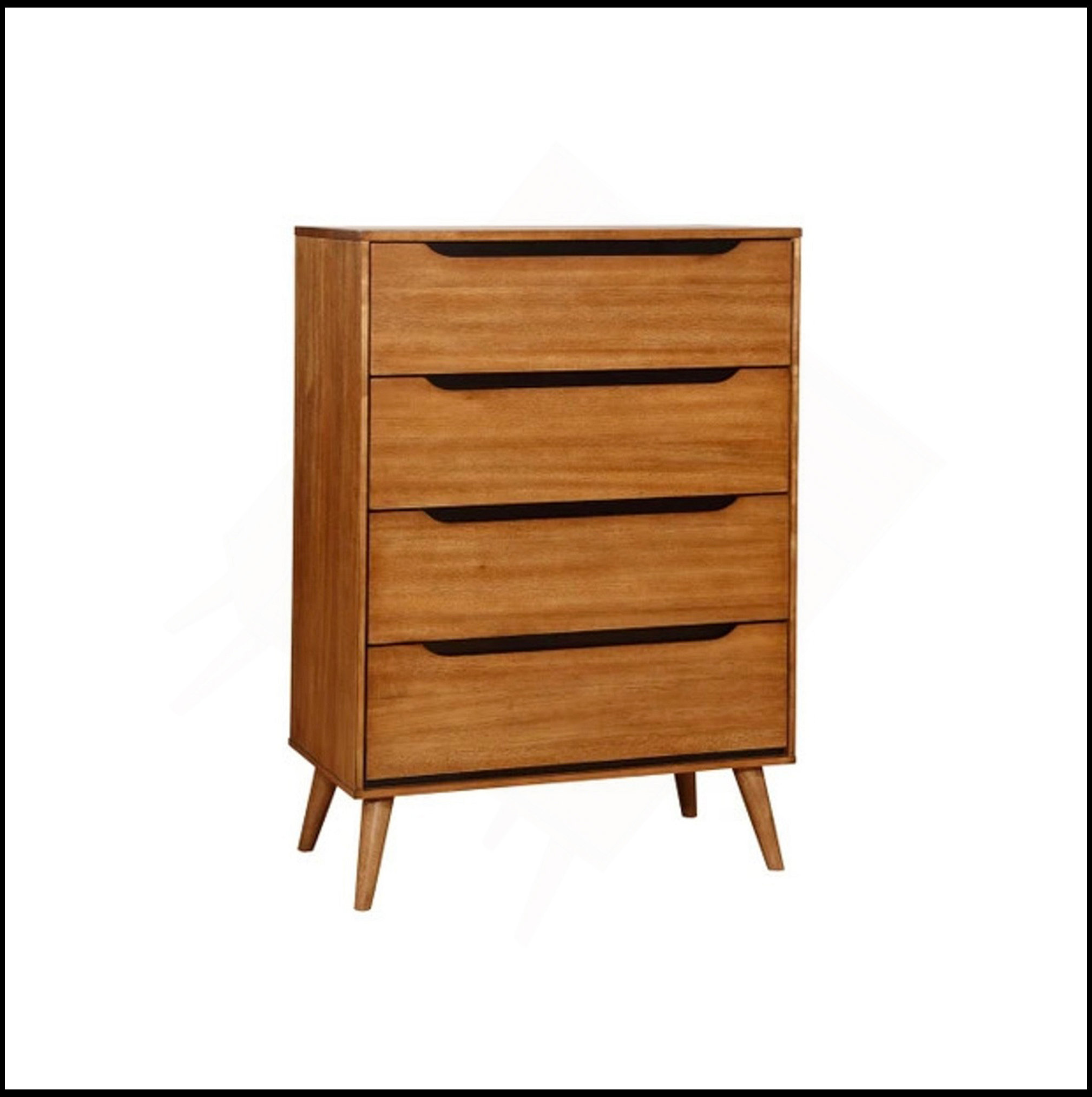 Everly Quinn 1Pc Chest Modern Mid-Century Style Recessed Drawers Handle ...