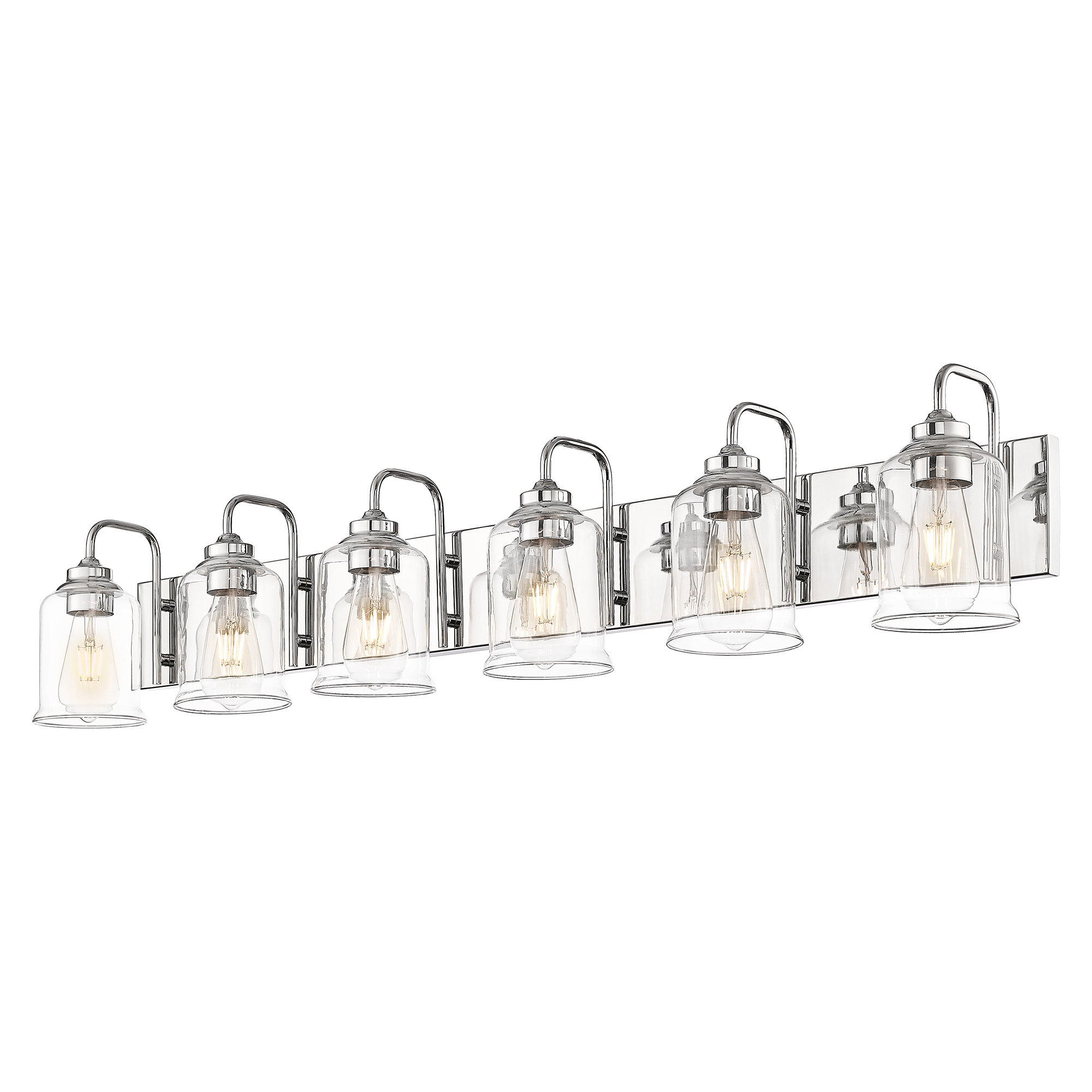 Breakwater Bay 6-Light Dimmable Vanity Light Farmhouse Clear Glass ...